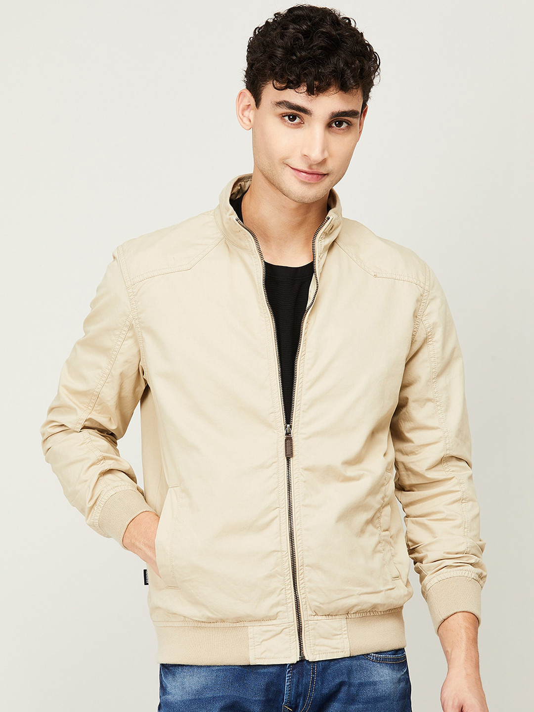 Buy Fame Forever By Lifestyle Men Khaki Cotton Bomber Jacket - Jackets ...