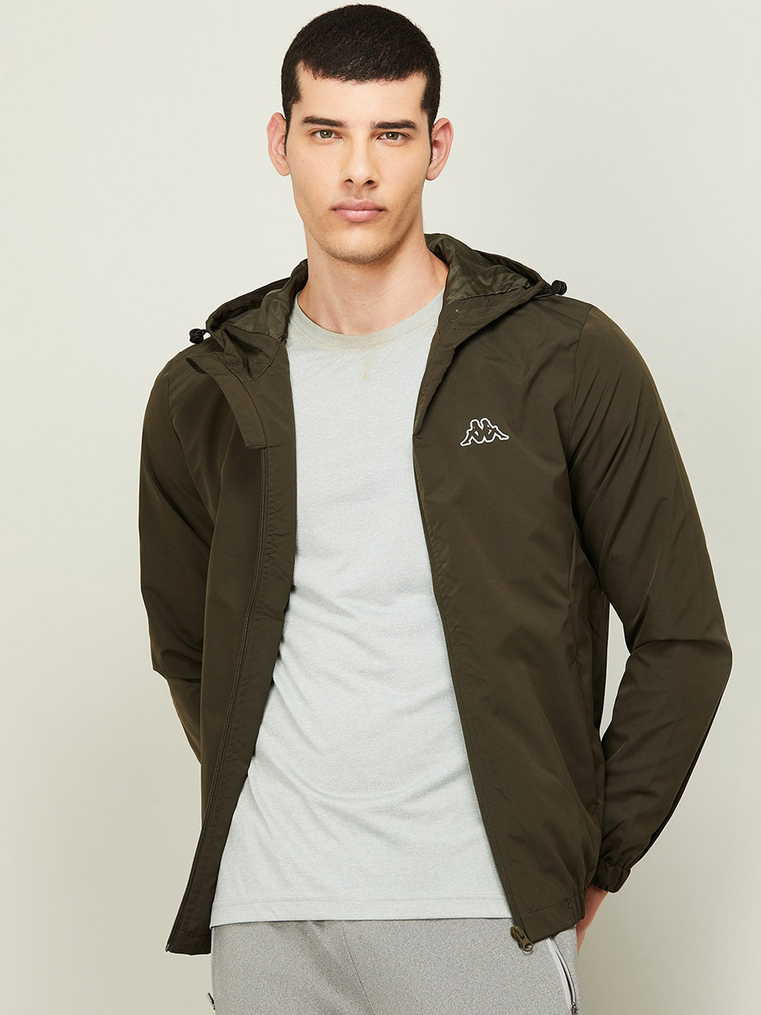 Buy Kappa Men Olive Green Solid Sporty Jacket - Jackets for Men ...
