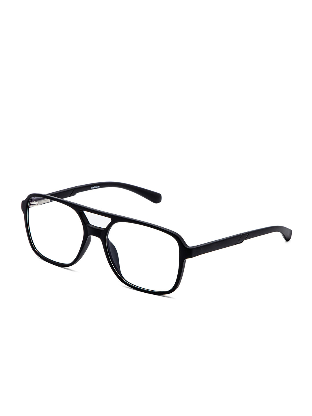 Buy Intellilens Unisex Transparent & Black Full Rim Rectangle Frames ...