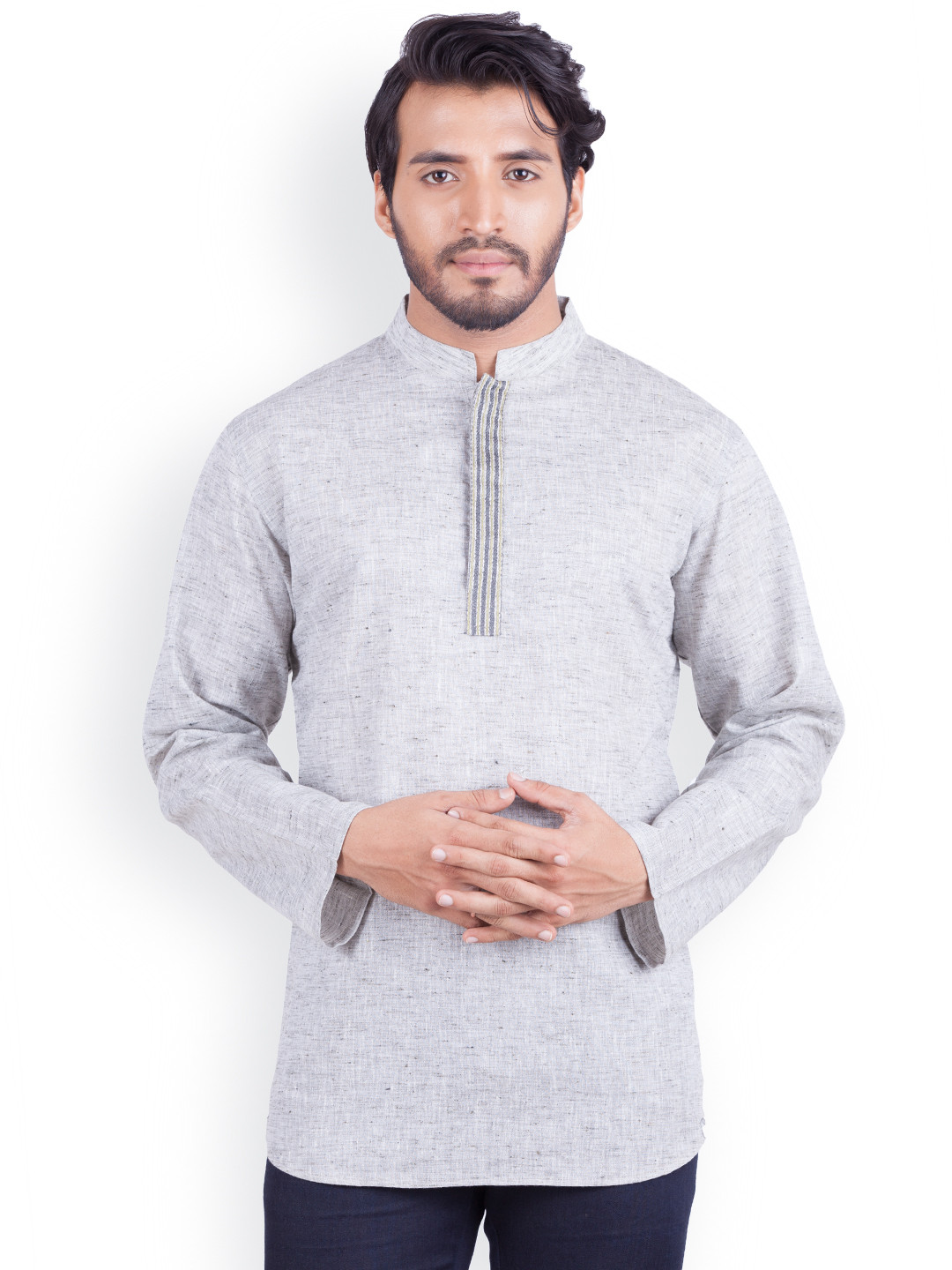 Buy RENE Men Grey Solid Straight Kurta - Kurtas for Men 2025451 | Myntra