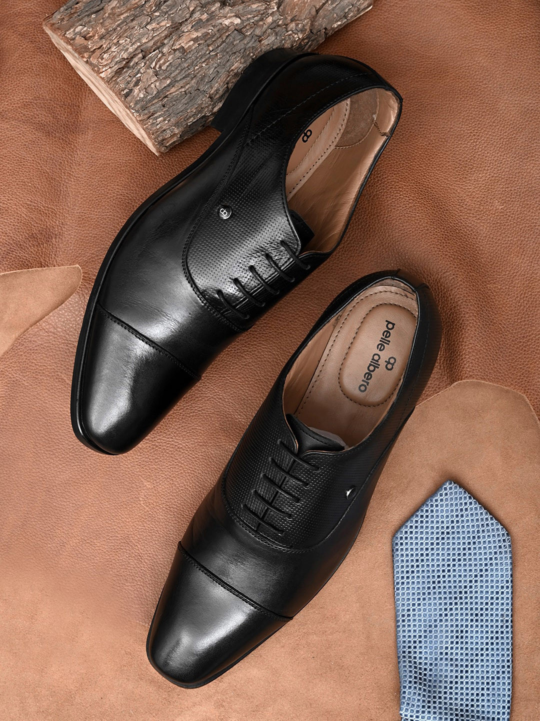 Buy Pelle Albero Men Black Solid Leather Formal Oxfords - Formal Shoes ...