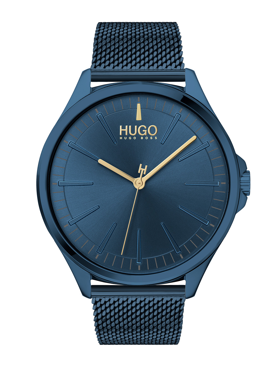 Buy HUGO Men Blue Solid Smash Braided Analogue Watch 1530136 Blue ...