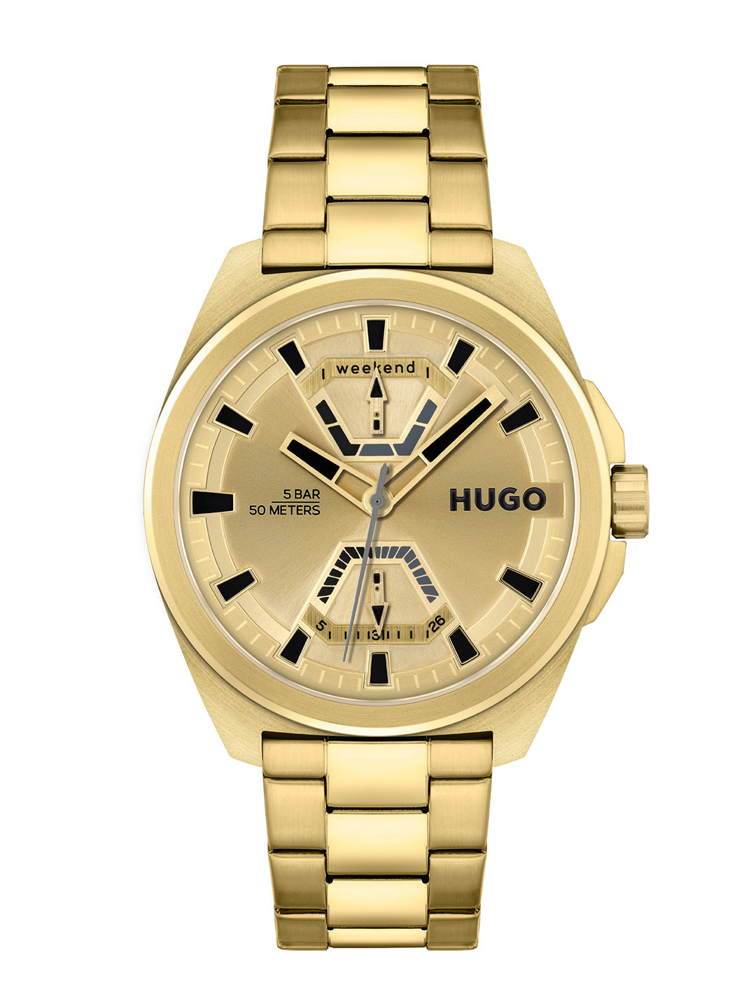 Buy HUGO Men Gold Toned Expose Analogue Watch 1530243 - Watches for Men ...