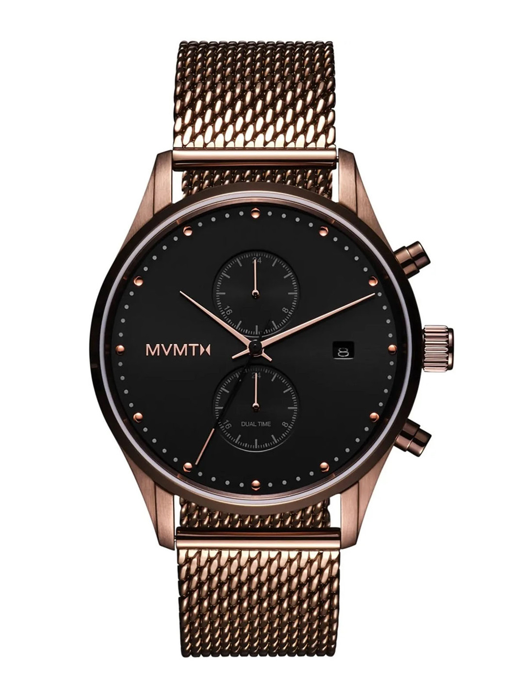 Buy MVMT Men Black Dial & Gold Toned Straps Voyager Analogue Multi ...