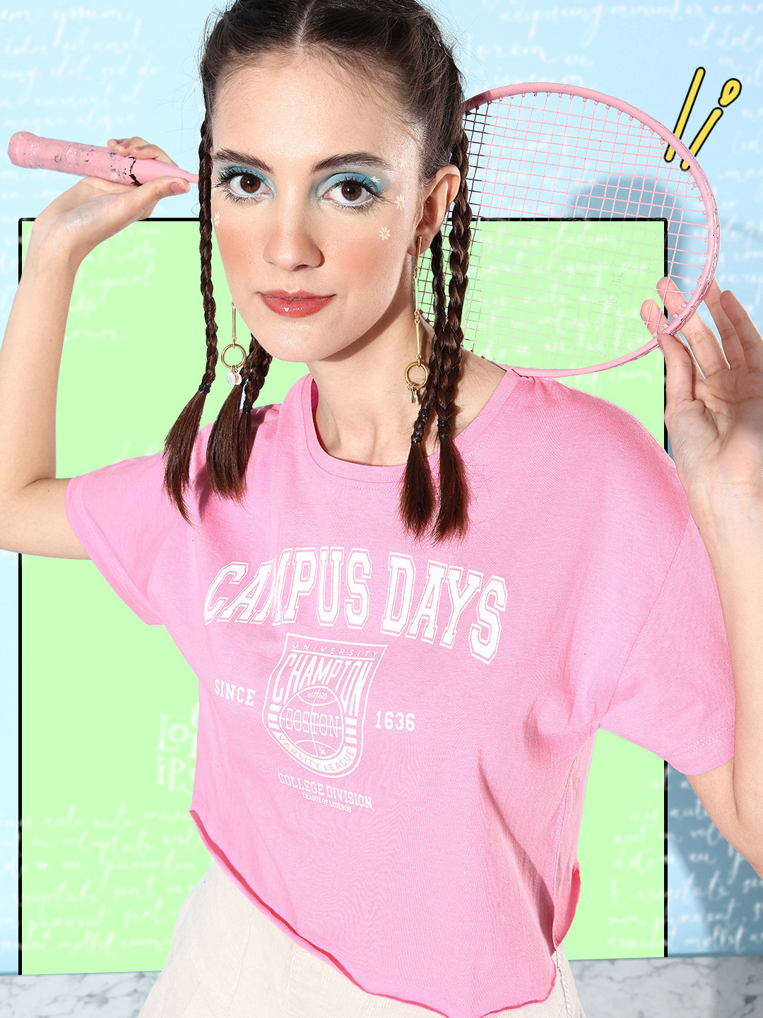 Buy Harvard Women Candy Pink Printed Pure Cotton College Cool Whipped ...