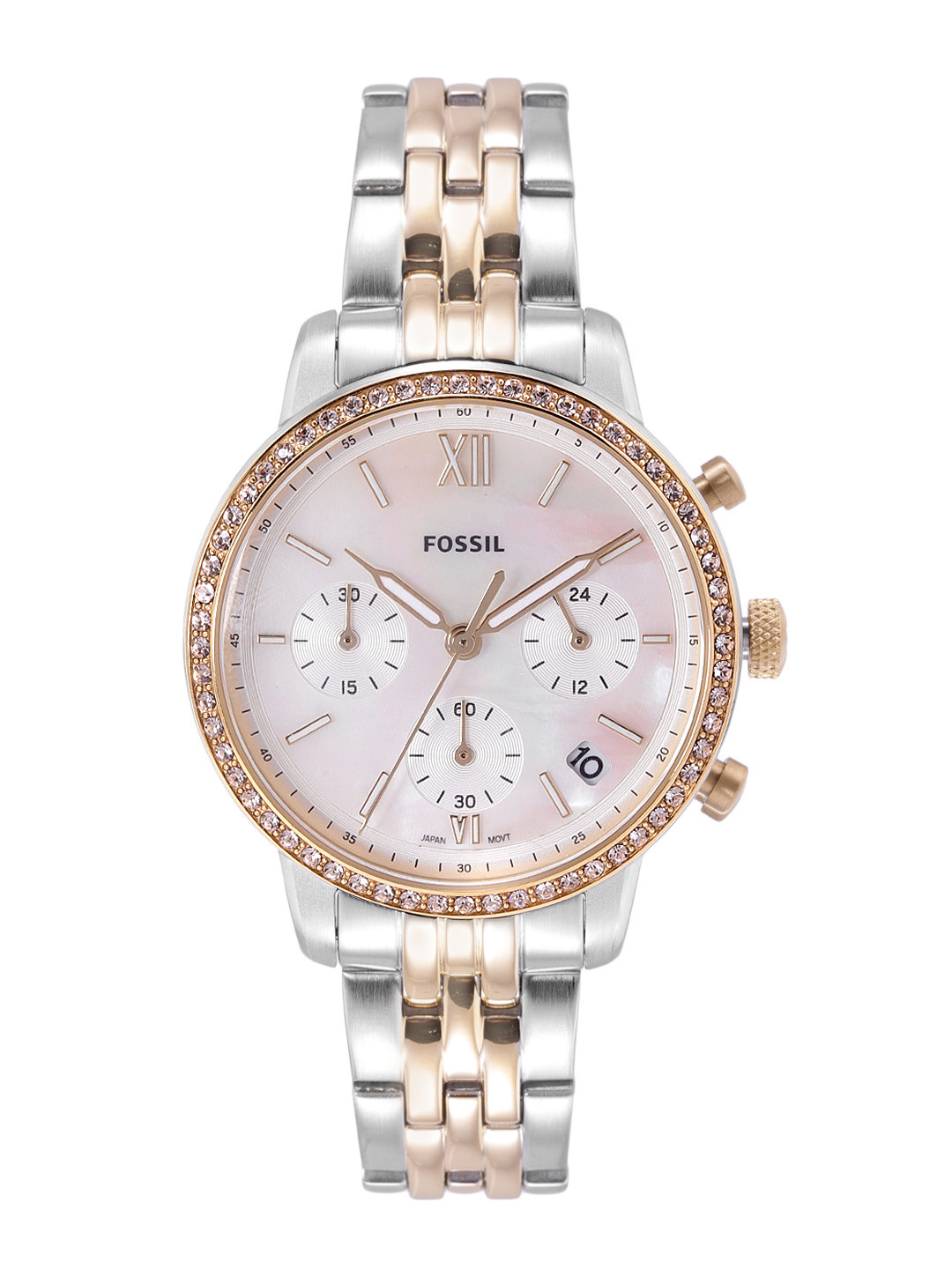 Buy Fossil Women Pink Dial & Silver Toned Analogue Chronograph Watch ...