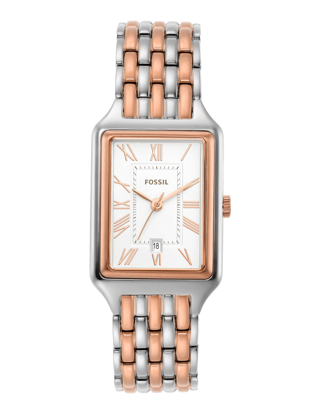 Buy Fossil Women White Dial & Silver Toned Stainless Steel Straps ...