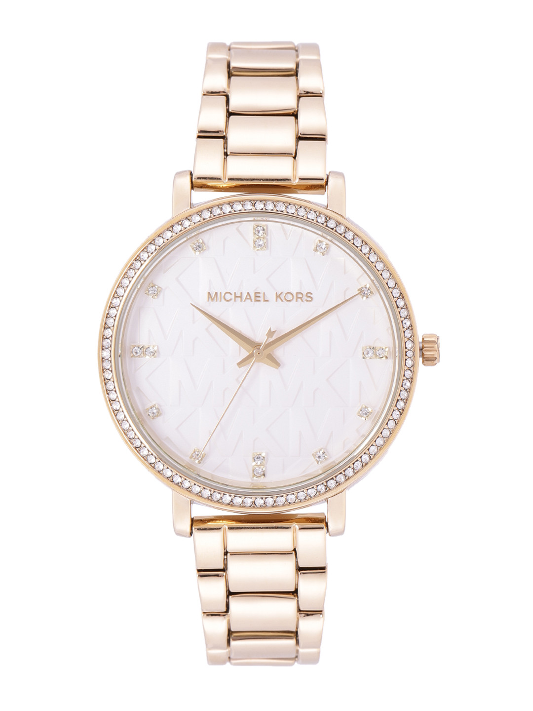 Buy Michael Kors Women White Embellished Gold Toned Bracelet Style ...