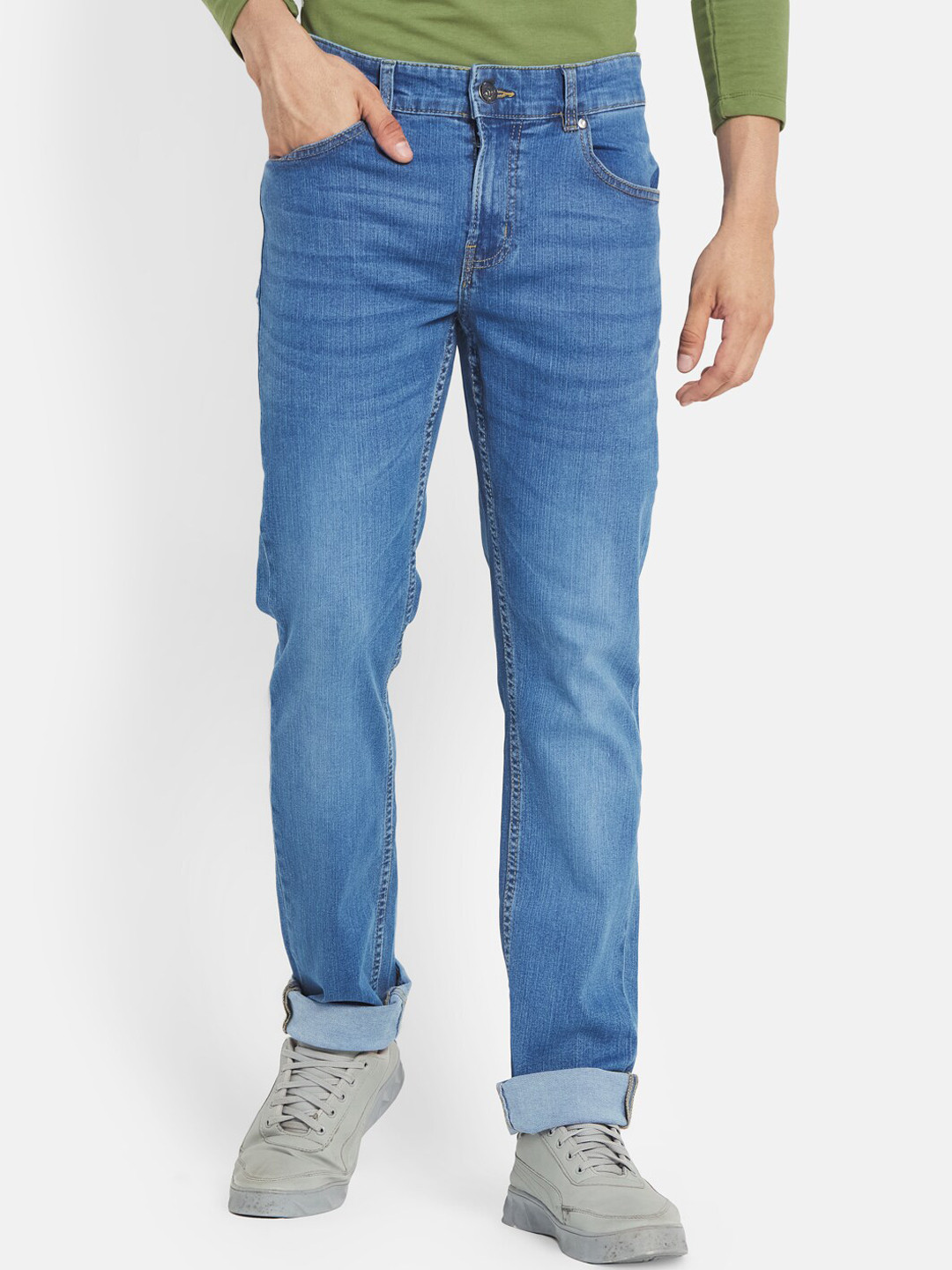 Buy Octave Men Blue Straight Fit Stretchable Jeans - Jeans for Men ...