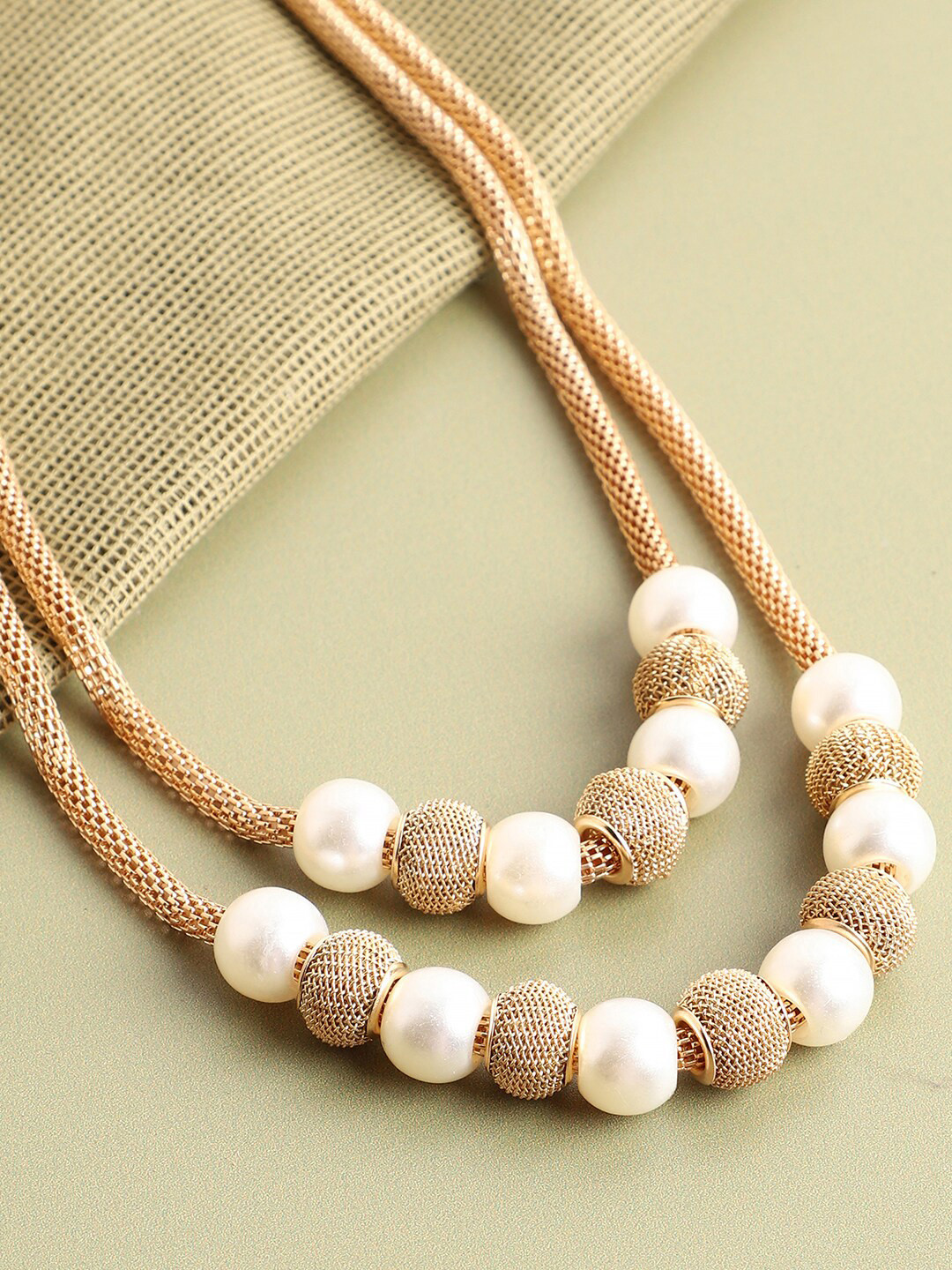 Buy SOHI Women Gold Plated & White Layered Necklace - Necklace And Chains for Women 20270572 ...