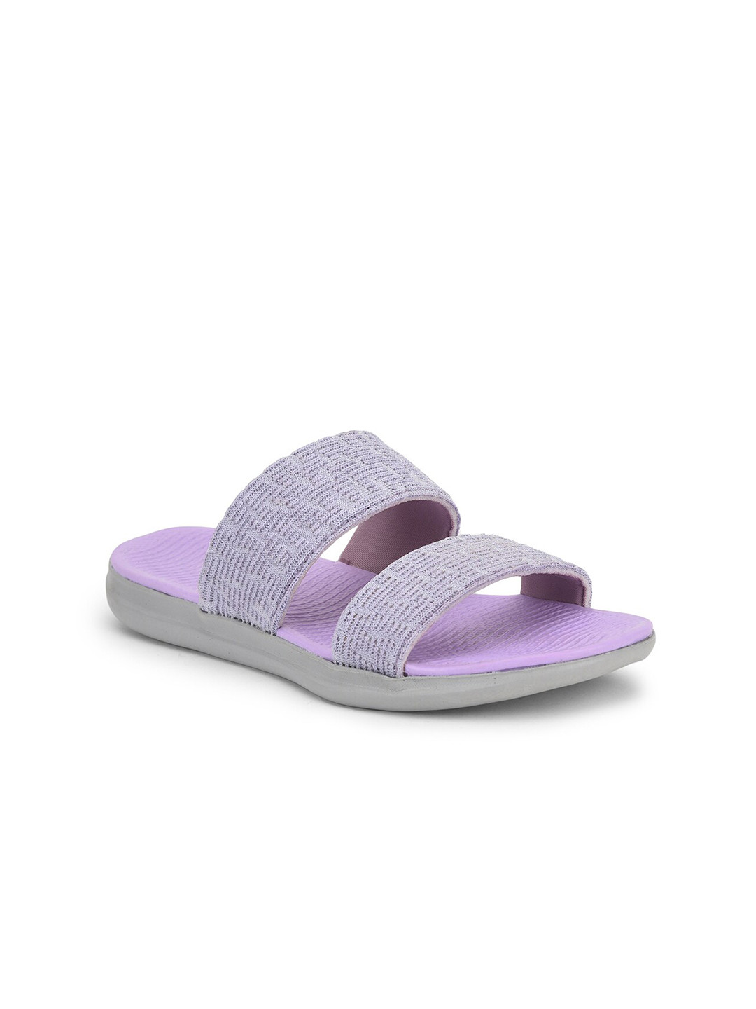 Buy Liberty Women Purple & Grey Sliders - Flats for Women 20272384 | Myntra
