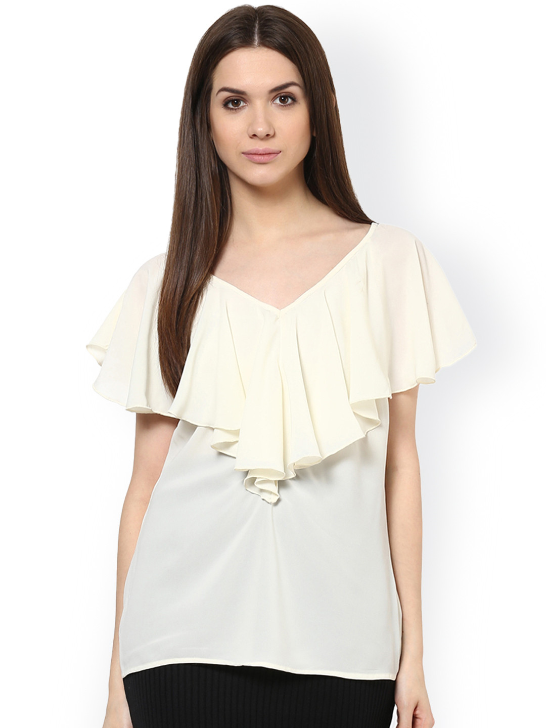 Buy MIWAY Women Cream Coloured Solid Top - Tops for Women 2028096 | Myntra