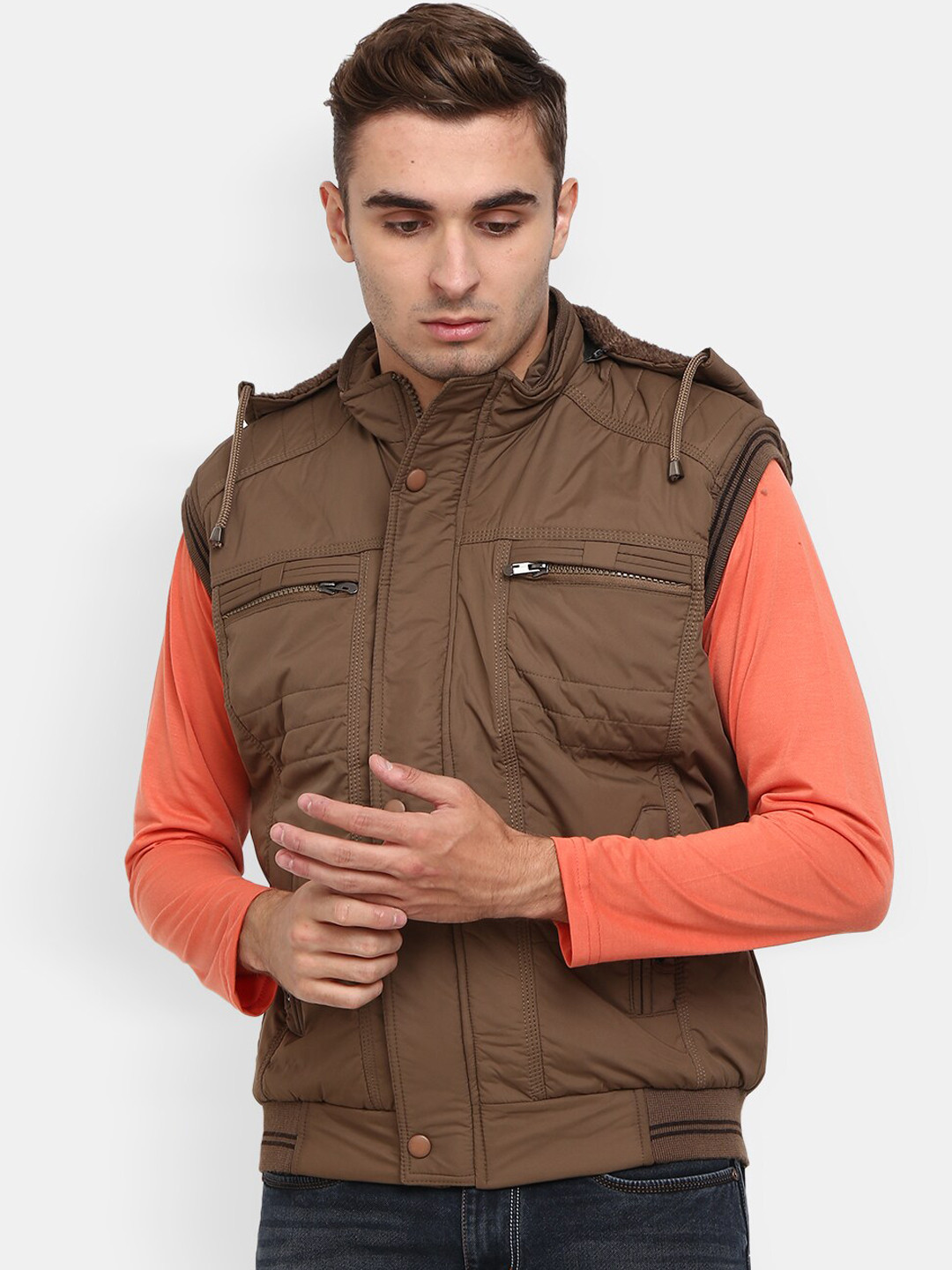Buy V Mart Men Brown Lightweight Bomber Jacket - Jackets for Men ...