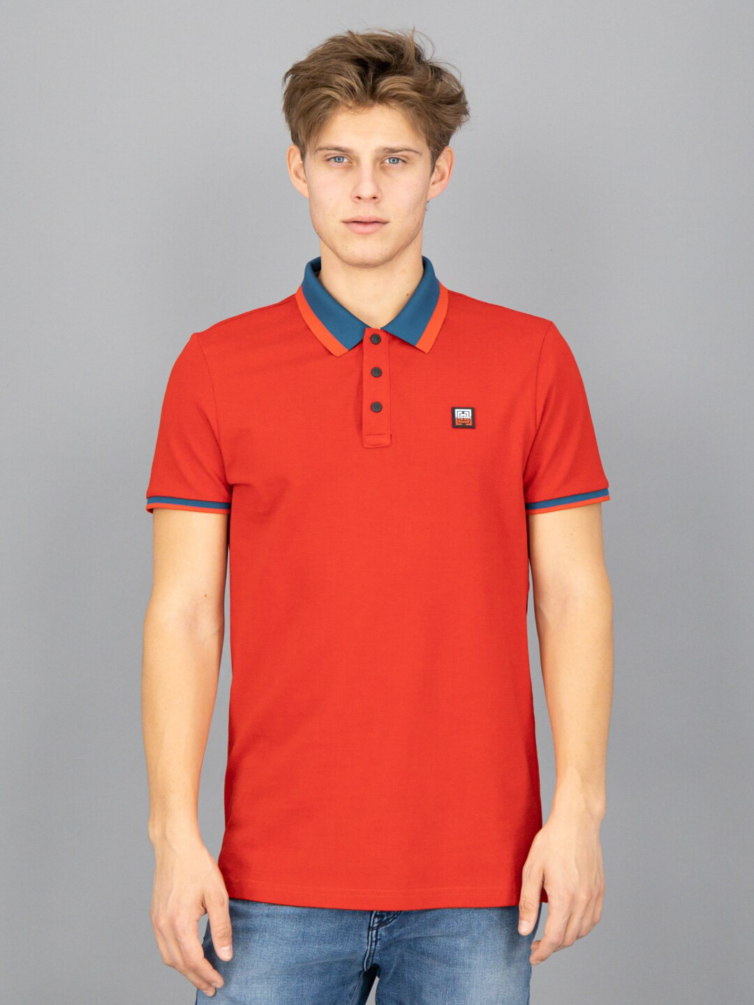 Buy FREESOUL Men Red Polo Collar Pure Cotton T Shirt - Tshirts for Men ...