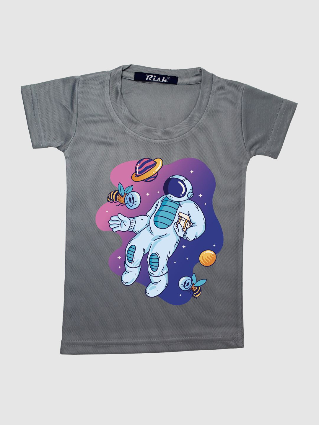 Buy RISH Boys Grey Printed Oversized T Shirt - Tshirts for Boys ...