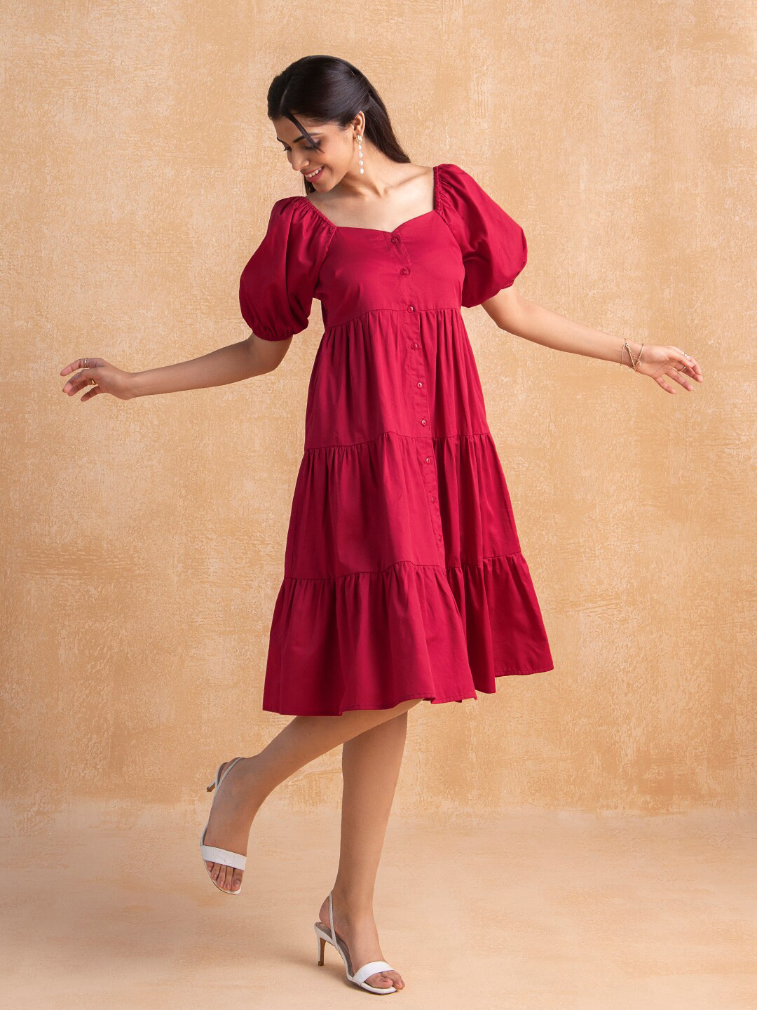 Buy Femella Cotton Tiered A Line Dress - Dresses for Women 20292026 ...