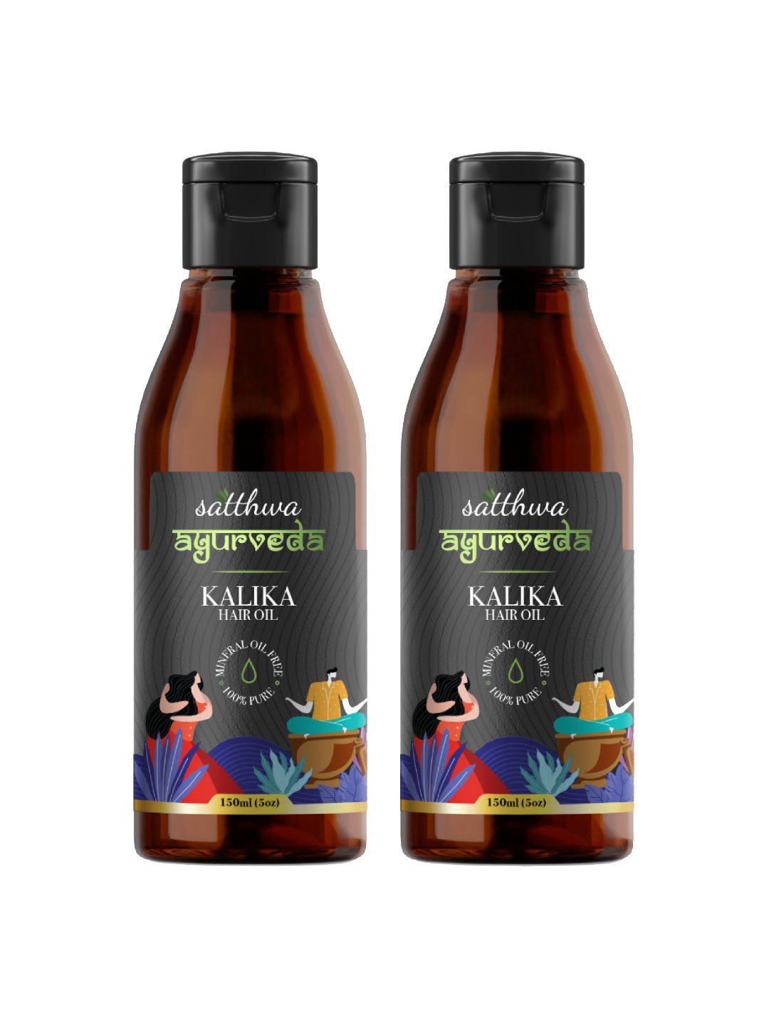 Buy Satthwa Set Of 2 Kalika Hair Oil 300ml - Hair Oil for Unisex ...
