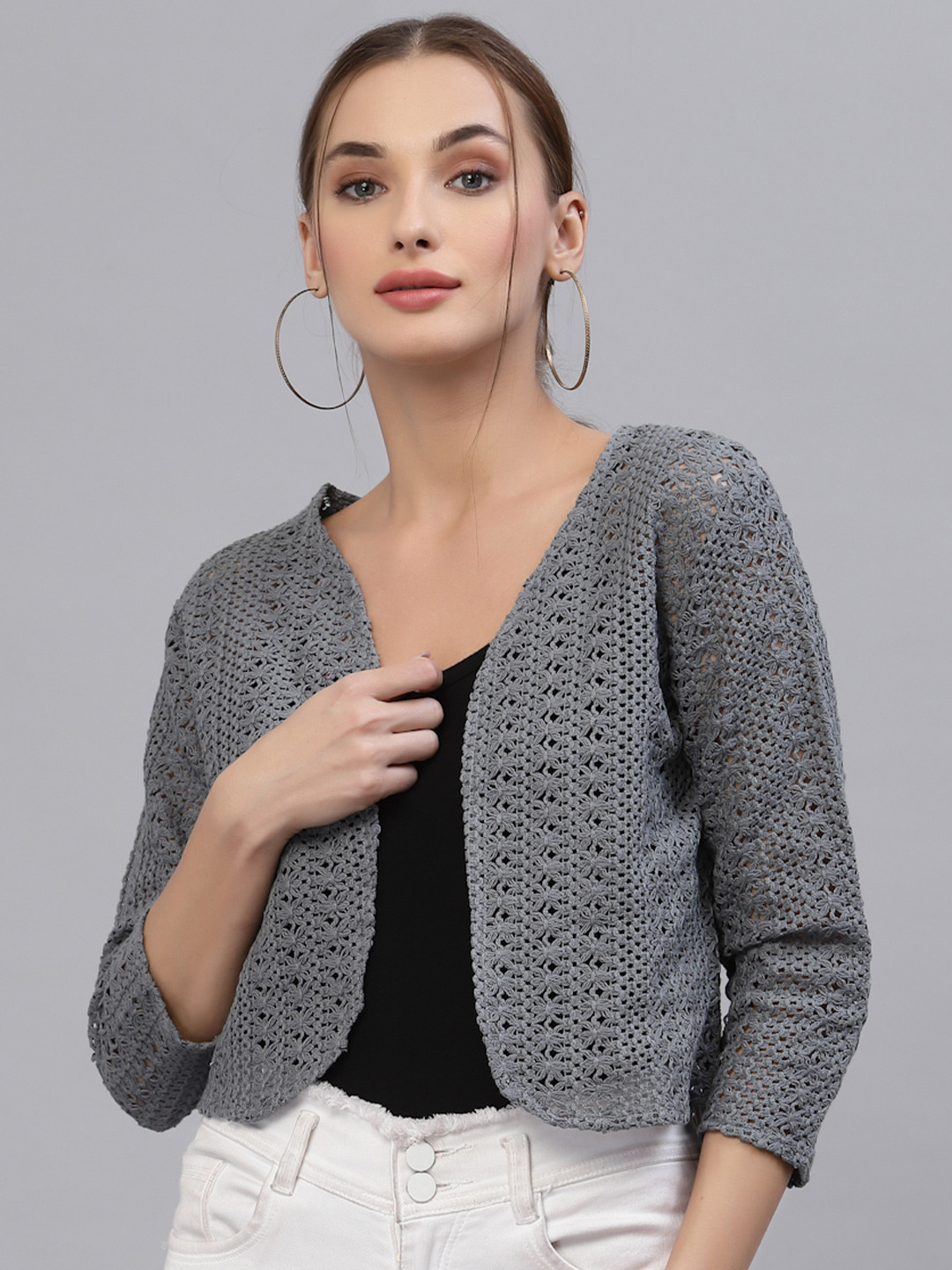 Buy Style Quotient Women Grey Shrug - Shrug for Women 20294198 | Myntra