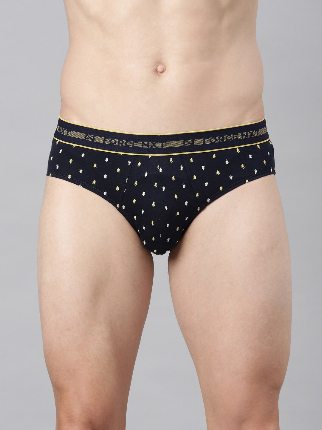 Buy Force Nxt Men Navy Blue And White Printed Pure Combed Cotton Basic