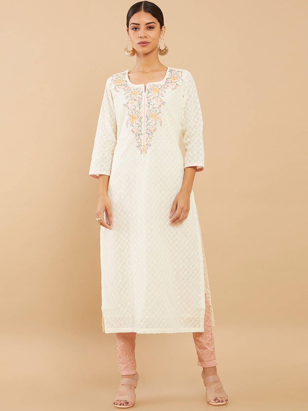 Buy Soch Women Cream Coloured Geometric Embroidered Thread Work Kurta ... Buy Soch Women Cream Coloured Geometric Embroidered Thread Work Kurta ...