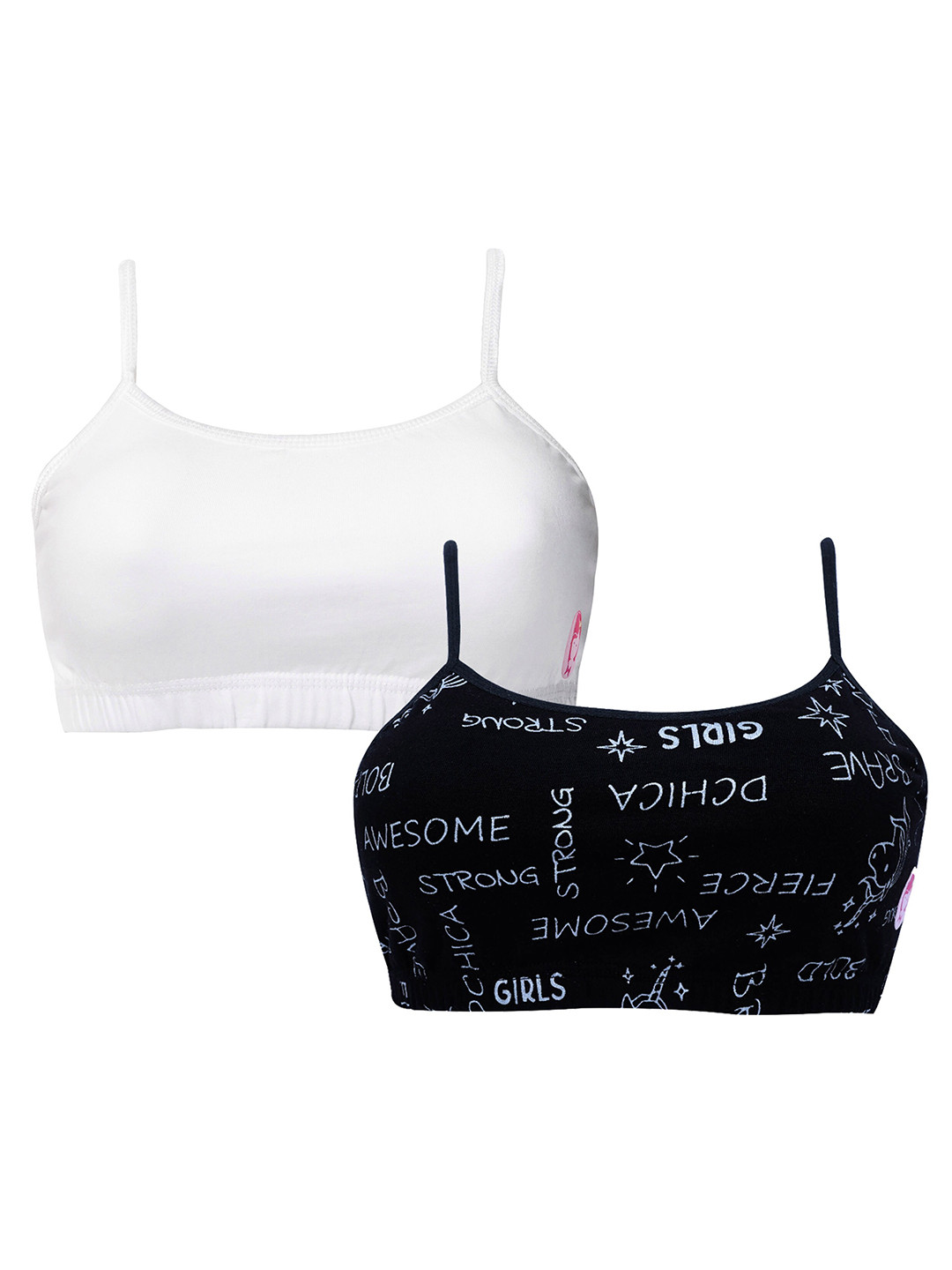 Buy D'chica Pack Of 2 Non Padded Non Wired Beginner Bra Plain White ...