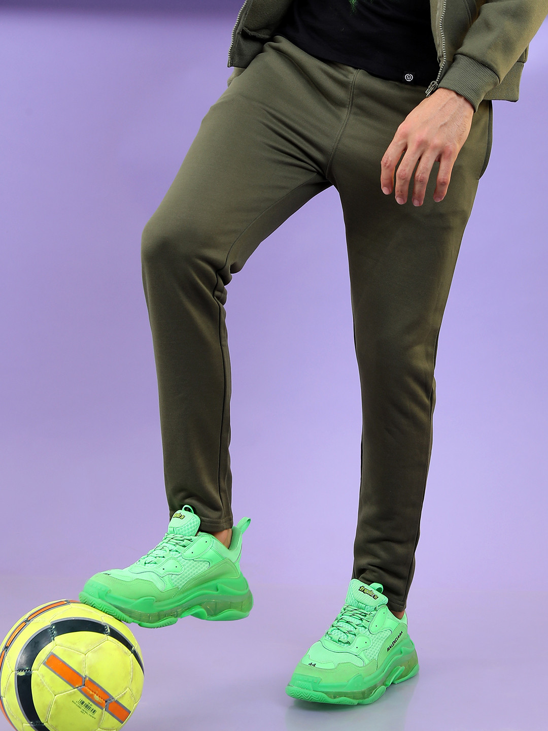 Buy HIGHLANDER Men Olive Green Solid Track Pants - Track Pants for Men ...