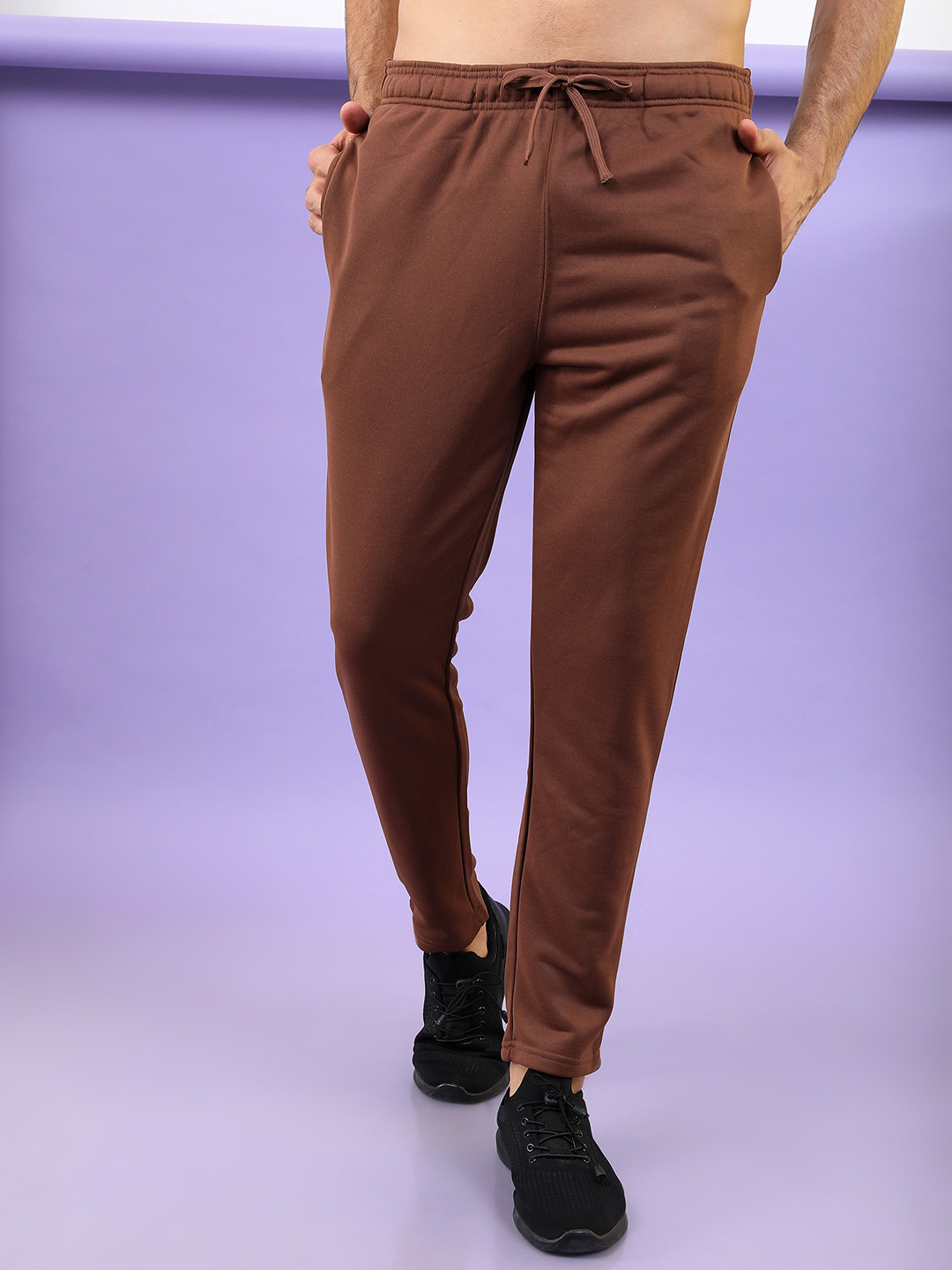 Buy HIGHLANDER Men Brown Solid Casual Track Pants - Track Pants for Men ...