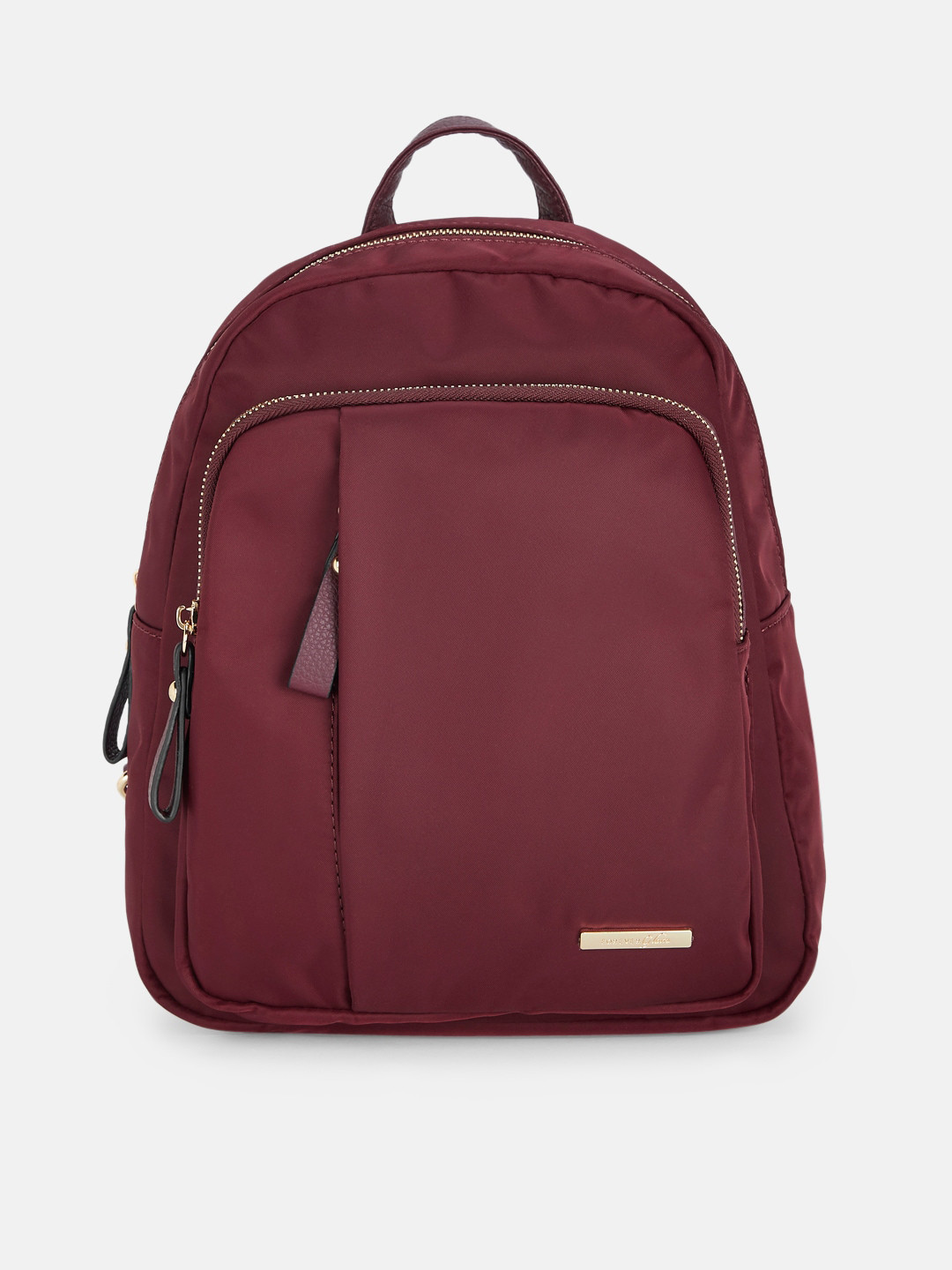 Buy Forever Glam By Pantaloons Women Maroon Solid Backpack - Backpacks ...