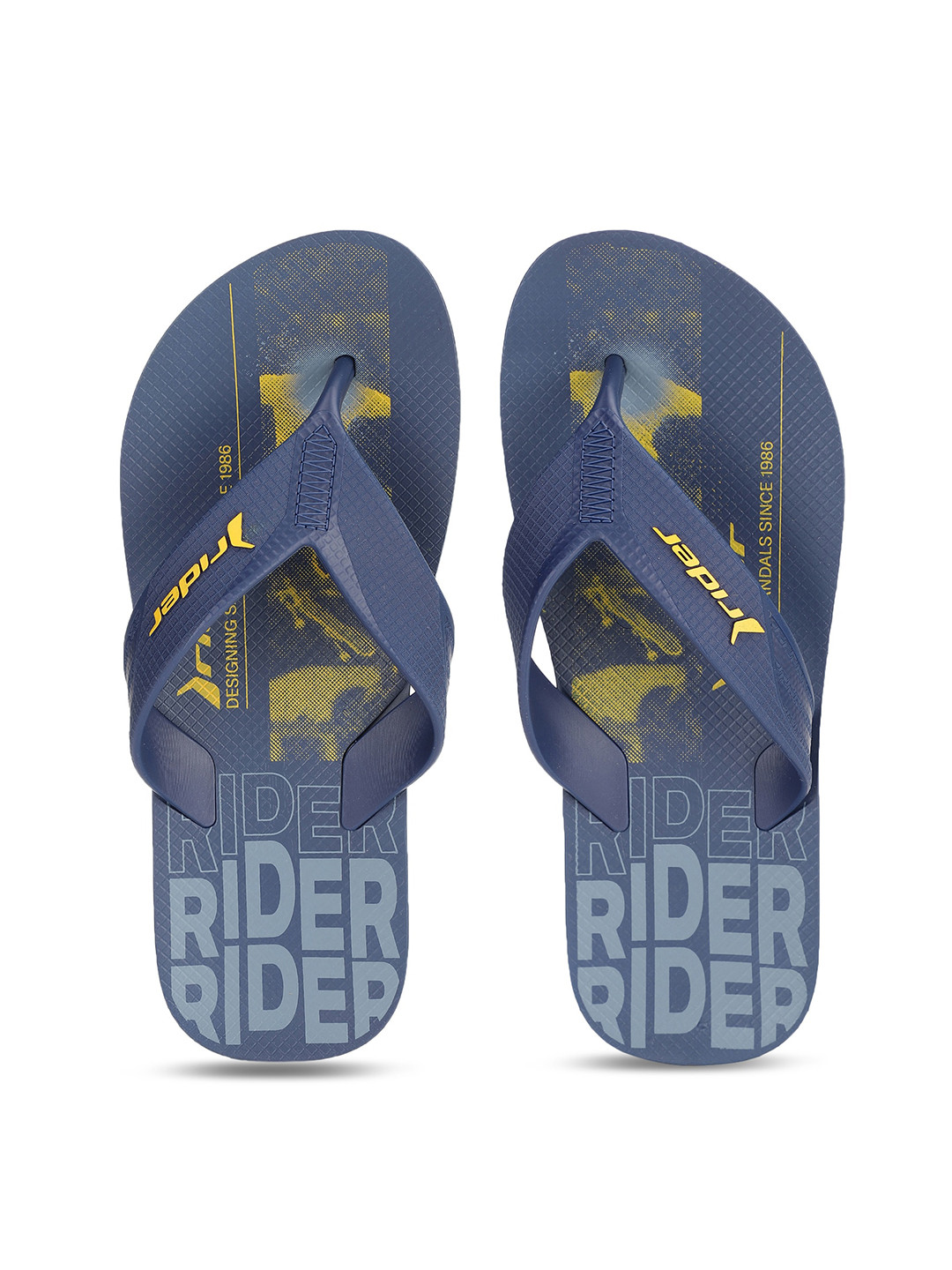 Buy Rider Men Blue & Grey Printed Room Slippers - Flip Flops for Men ...