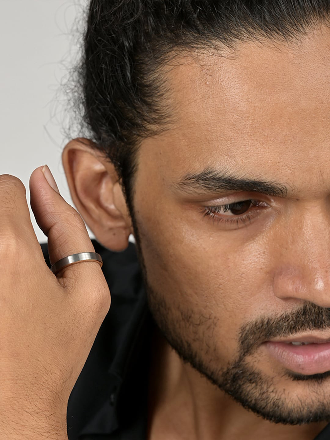 Buy PALMONAS Men Black Band Style Tungsten Steel Ring - Ring for Men ...