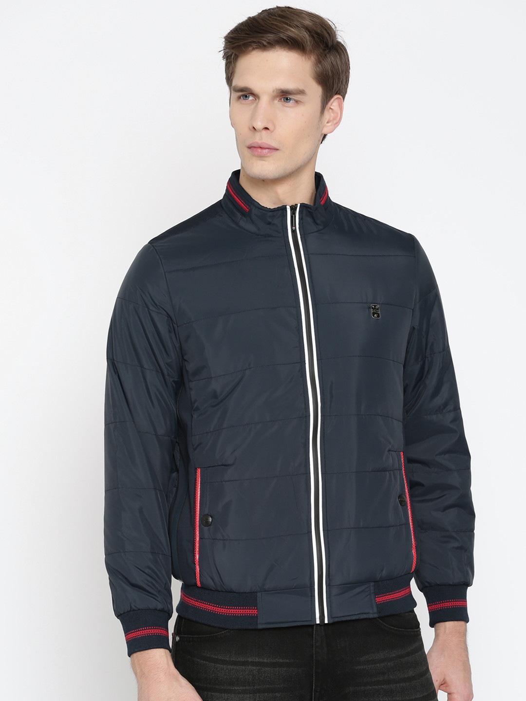 Buy Fort Collins Men Navy Solid Bomber Jacket - Jackets for Men 2030979 ...