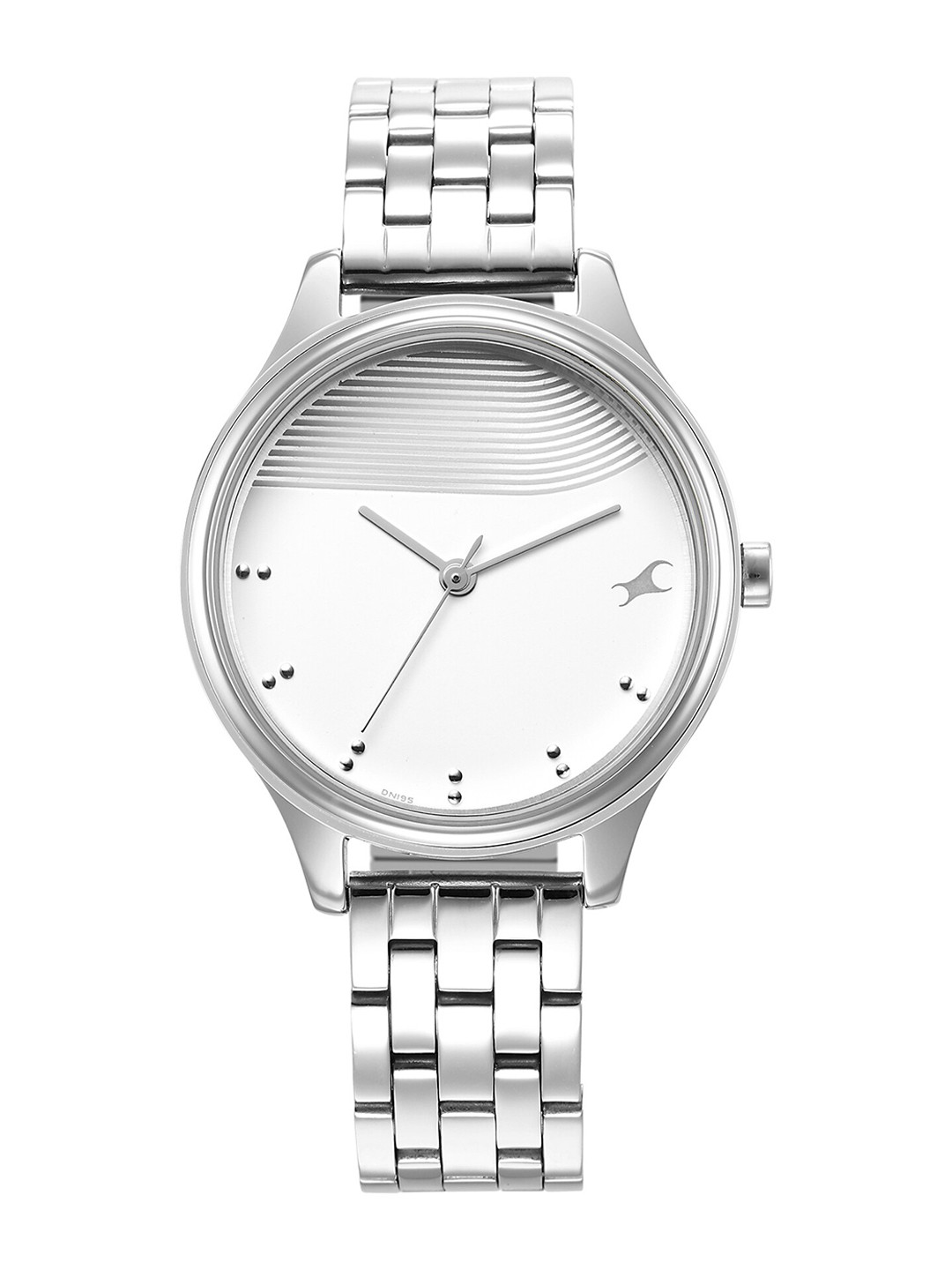 Buy Fastrack Women Silver Stainless Steel Bracelet Strap Watch 6280SM01 ...
