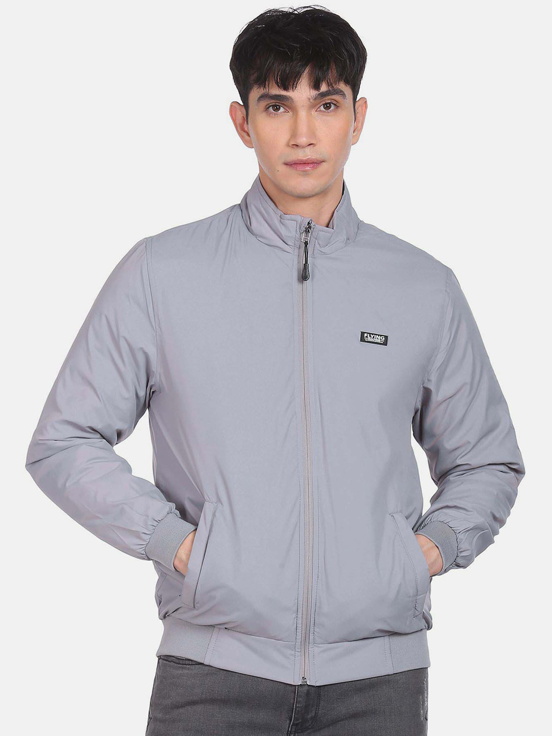 Buy Flying Machine Men Grey Bomber Jacket - Jackets for Men 20311000 ...