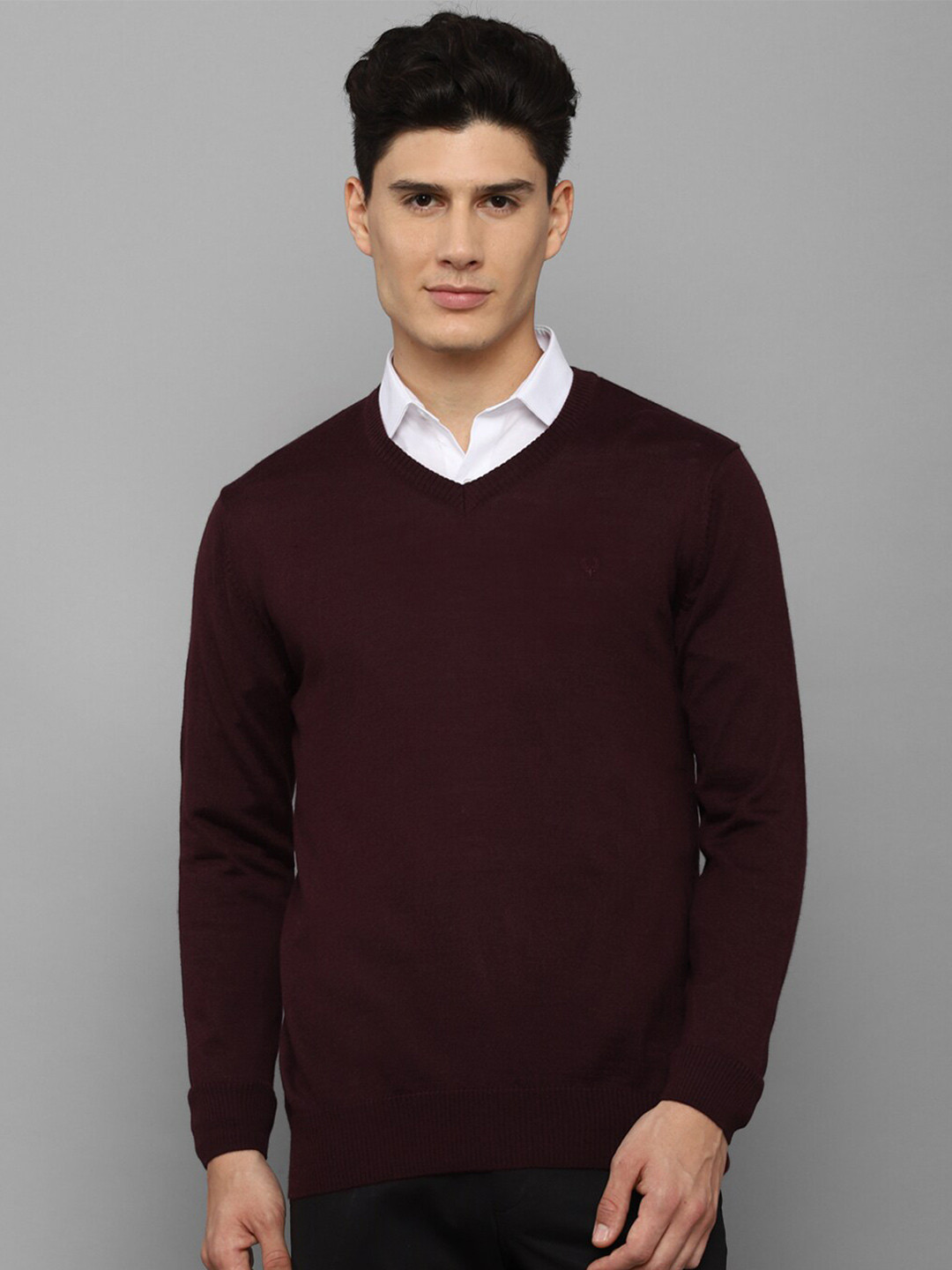 Buy Allen Solly Men Maroon Pullover - Sweaters for Men 20313506 | Myntra