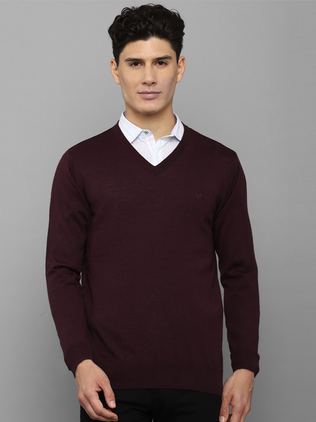 Buy Allen Solly Men Maroon Pullover - Sweaters for Men 20313530 | Myntra