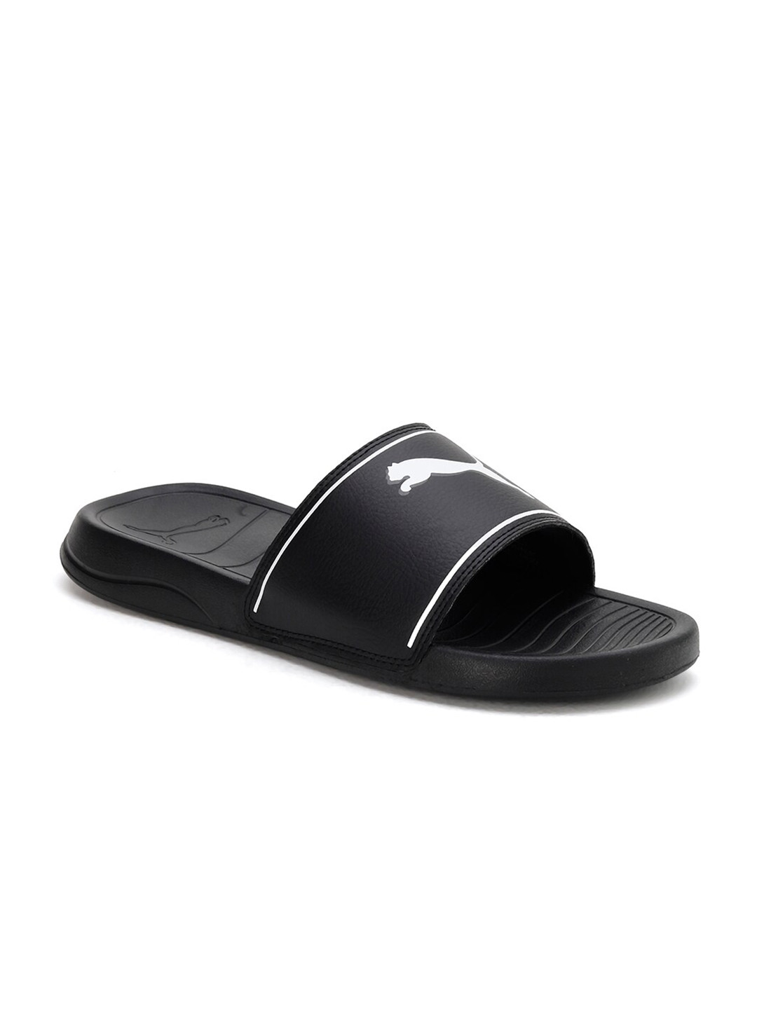 Buy Puma Marine Unisex Black & White Printed Sliders - Flip Flops for ...