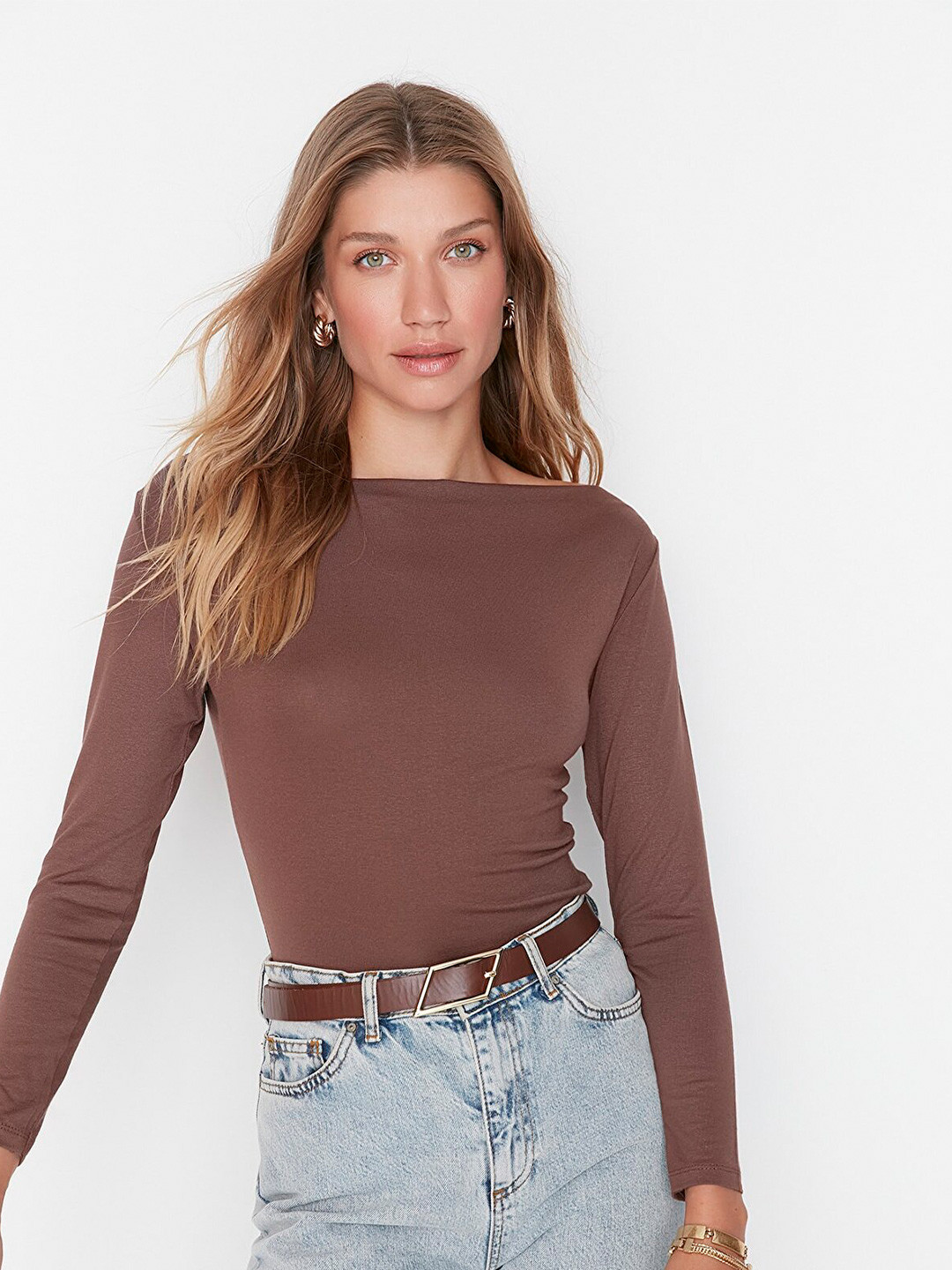 Buy Trendyol Women Brown Solid Top - Tops for Women 20319422 | Myntra