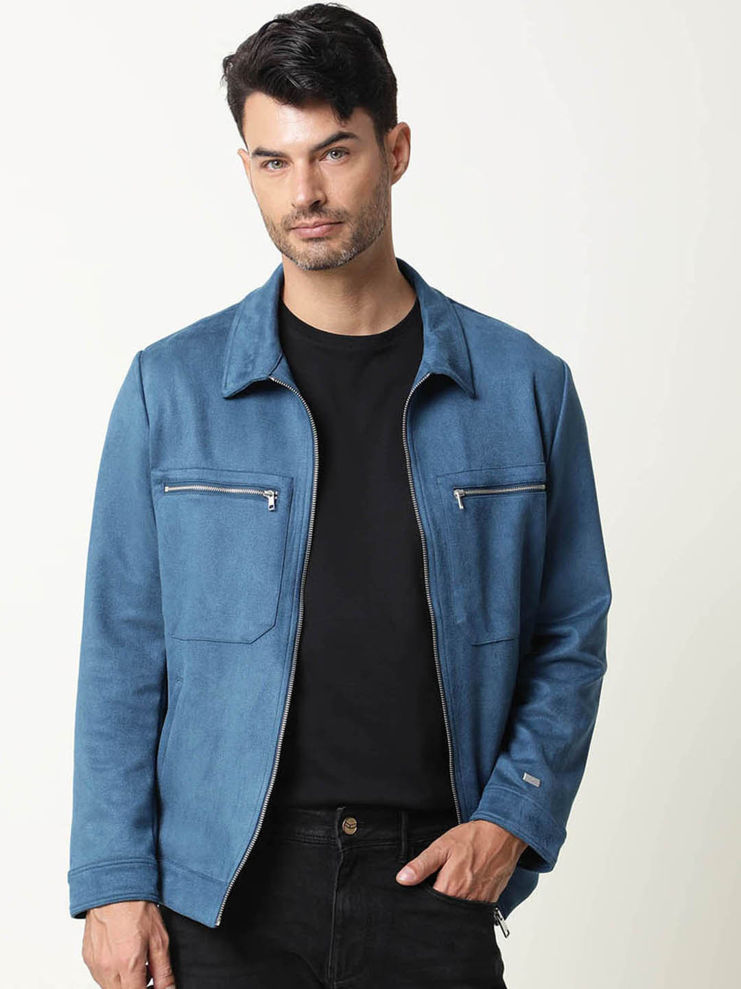 Buy RARE RABBIT Men Bax Slim Fit Washed Crop Denim Jacket - Jackets for ...