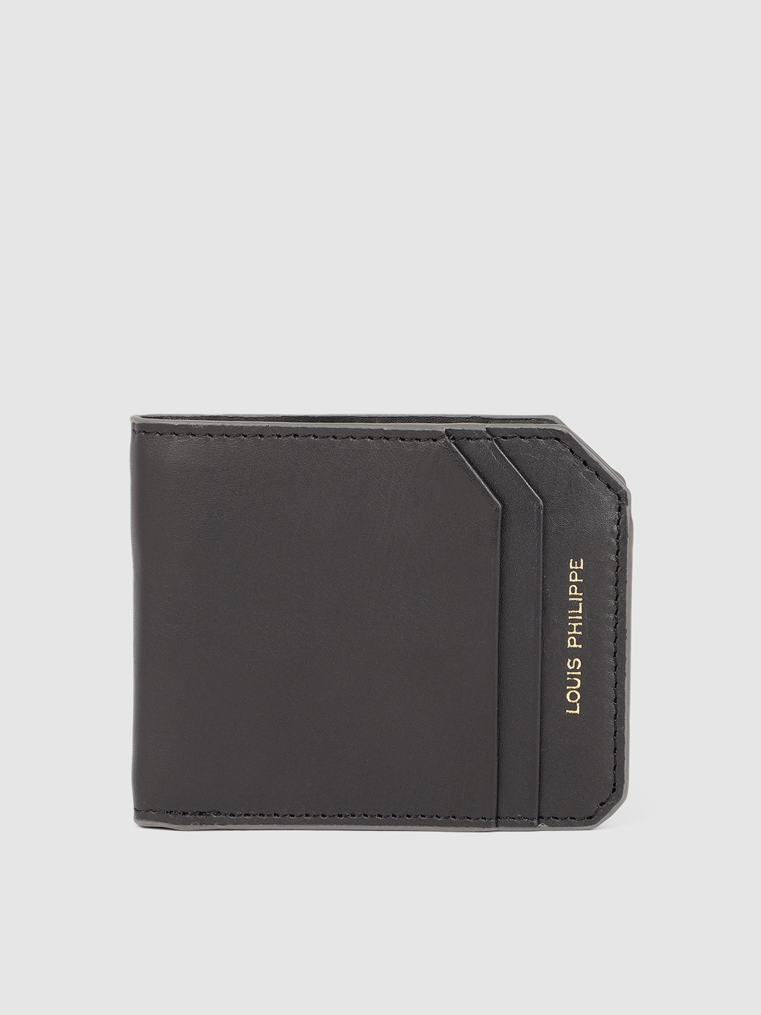 Buy Louis Philippe Men Black Leather Two Fold Wallet - Wallets for Men ...