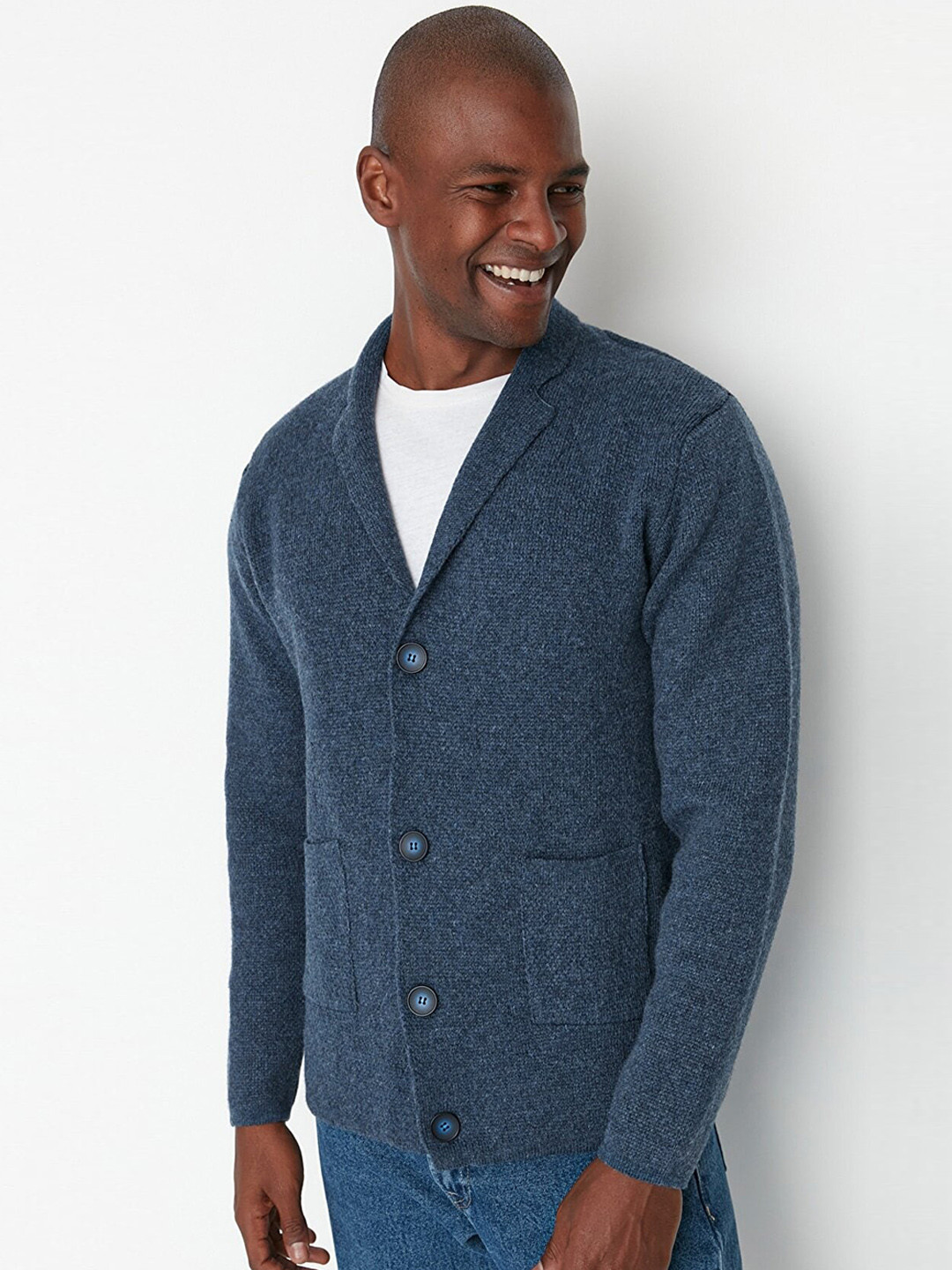 Buy Trendyol Men Blue Longline Tailored Jacket - Jackets for Men ...