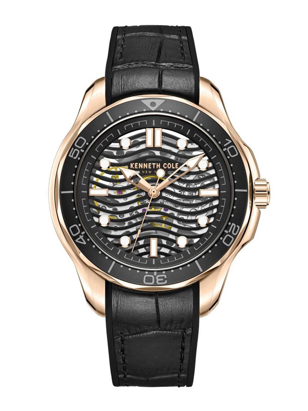 Buy Kenneth Cole Men Black Dial And Silicon Strap Analogue Watch ...