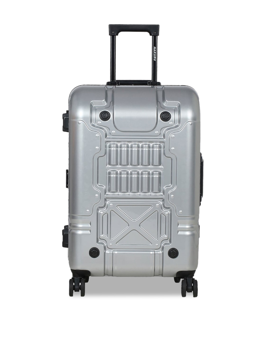 Buy NAKURU Grey Solid Hard Case Medium Luggage Trolley Bag - Trolley ...