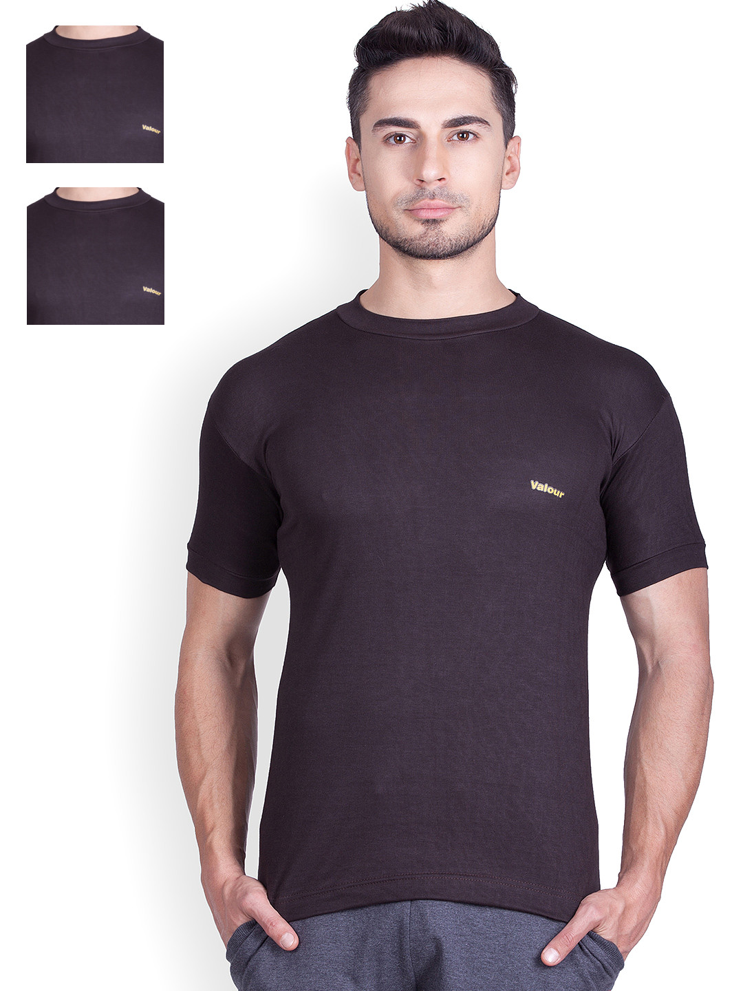 Buy Lux Cozi Pack Of 3 Round Neck Half Sleeve Valour Innerwear Vests ...