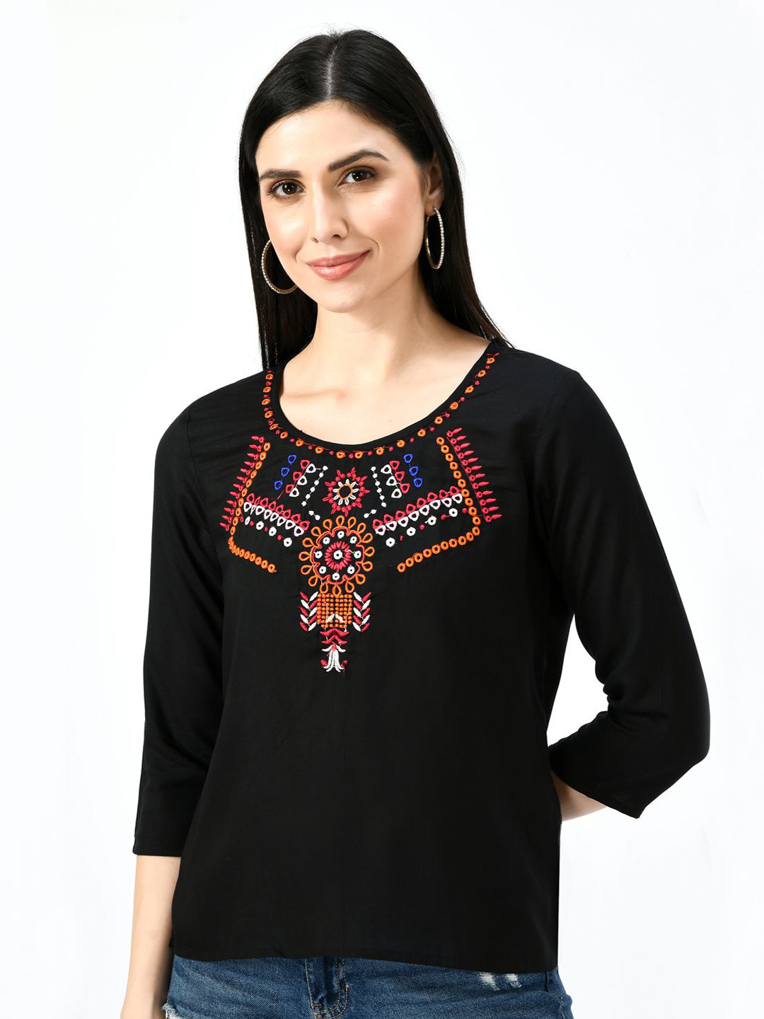 Buy TAARAA Black Embroidered Top - Tops for Women 20326166 | Myntra