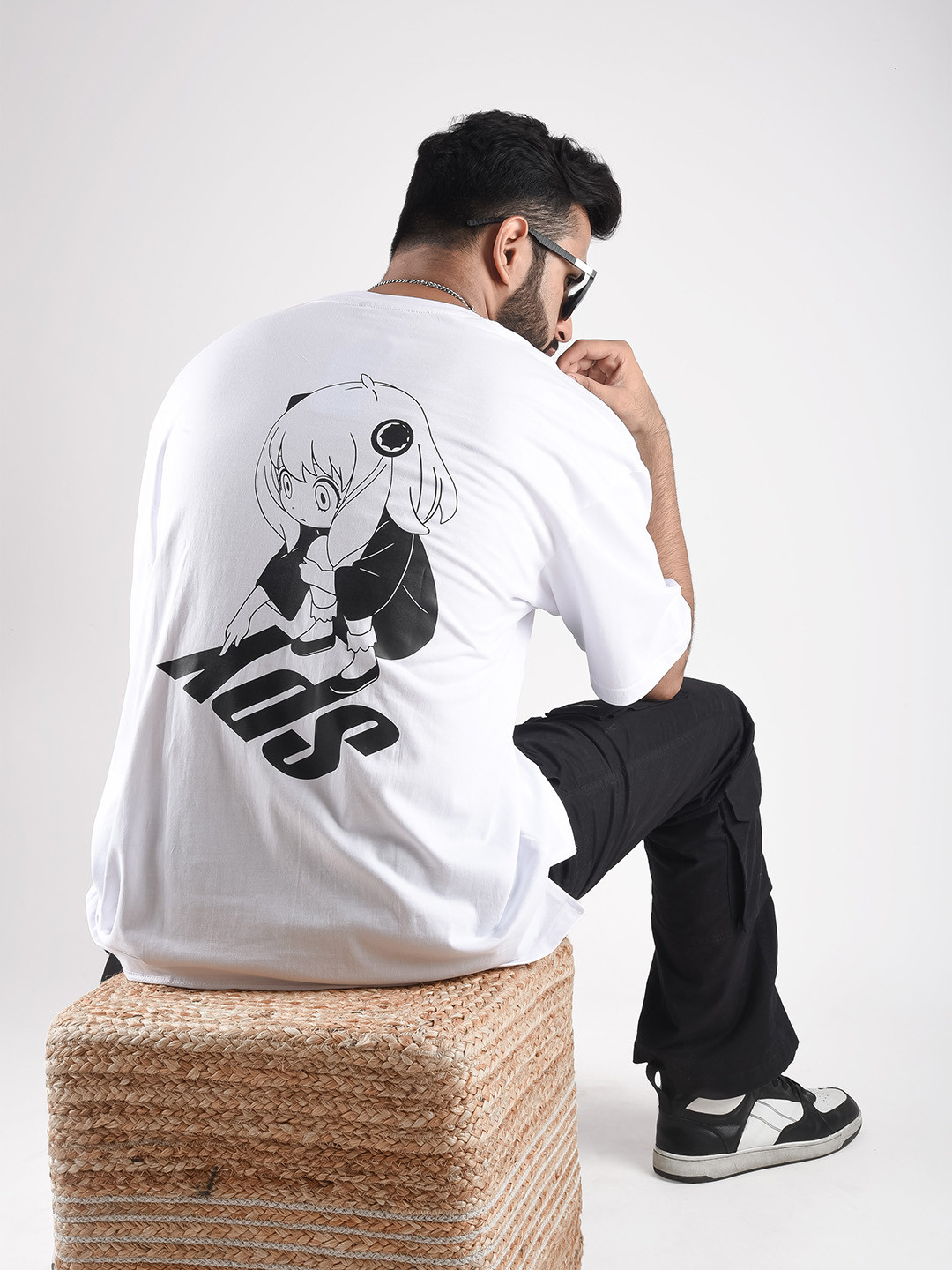 Buy COMICSENSE Men Anime Anya Printed Drop Shoulder Sleeves Bio Finish ...