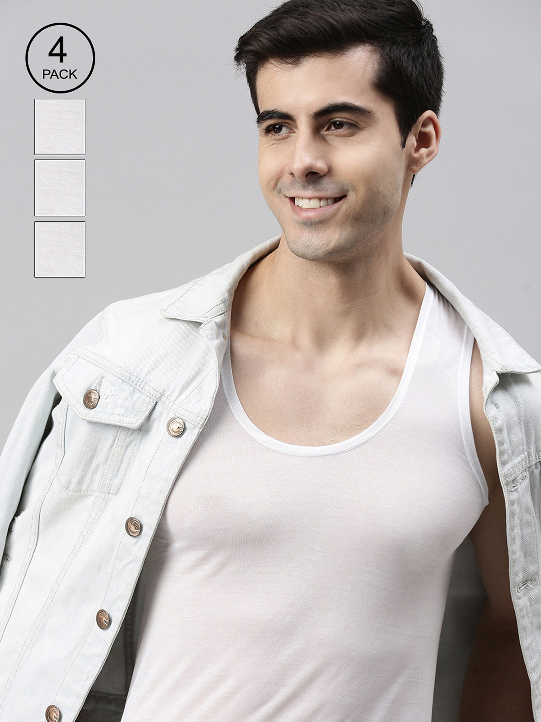 Buy Lux Cozi Men White Pack Of 4 Solid Organic Cotton Basic Innerwear ...