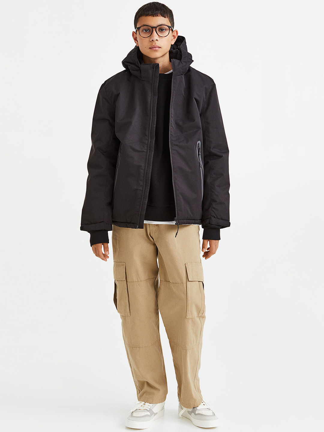 Buy H&M Boys Black Water Resistant Padded Jacket - Jackets for Boys ...