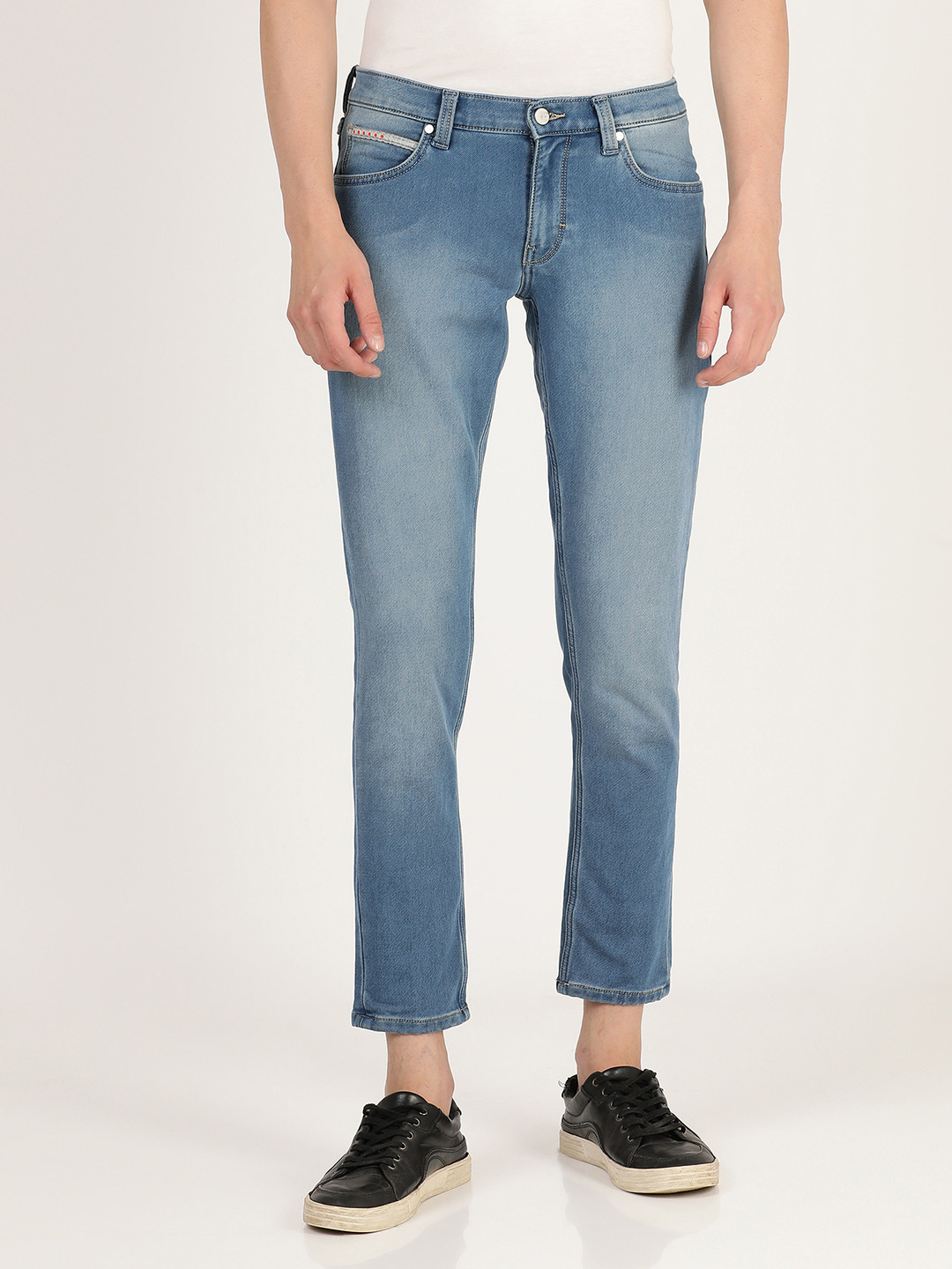 Buy Lee Men Blue Bruce Skinny Fit Heavy Fade Stretchable Jeans - Jeans ...