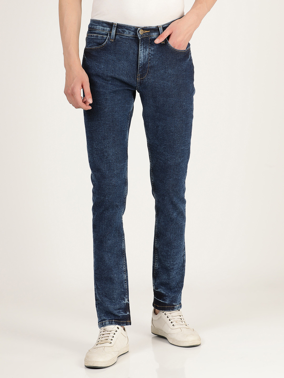 Buy Lee Men Blue Bruce Skinny Fit Stretchable Jeans - Jeans for Men ...
