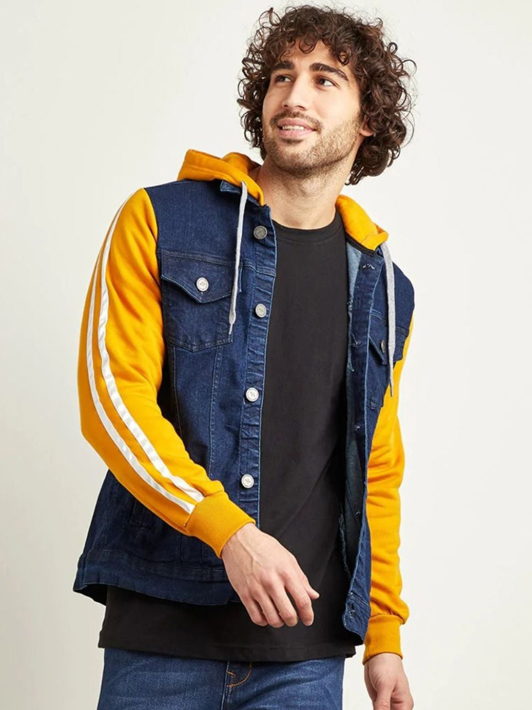 Buy Campus Sutra Men Blue Windcheater Denim Jacket - Jackets for Men ...